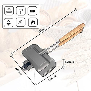 Hot Sandwich Maker Hot Dog Toaster, labato Double-Sided Sandwich Baking Pan Double Sided Frying Pan, Nonstick Sandwich Maker Flip Grill Pan for Breakfast Pancakes, Toast, Omelets (Silver+Black)