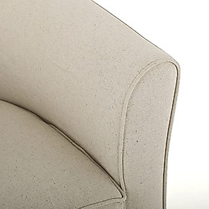 Christopher Knight Home Cecilia Swivel Chair with Loose Cover, Natural Fabric, Dimensions: 28.74”D x 27.50”W x 27.17”H