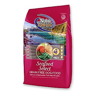 NutriSource Seafood Select Grain Free Dry Dog Food, Salmon and Menhaden Fish Meal, 15LB
