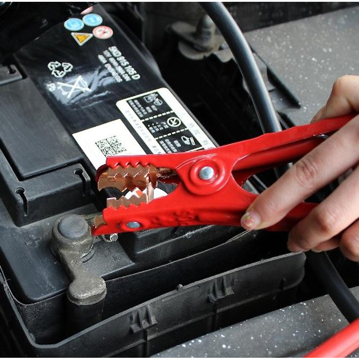 CARTMAN 4 Gauge 16 Feet Jumper Cables 300AMP Heavy Duty Booster Cable in Carry Bag