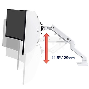 Ergotron – HX HD Premium Heavy Duty Gaming Monitor Arm, Single Monitor Desk Mount – for 1000R Curved Ultrawide Monitors Up to 49 Inches, 28 to 42 lbs, VESA 75x75mm or 100x100mm – HD Pivot, White