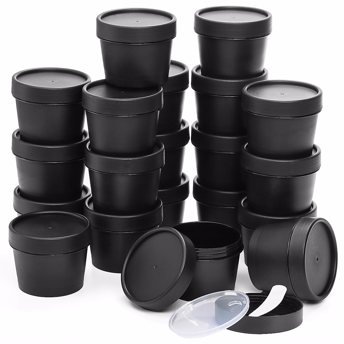 Nicunom 20 Pack Plastic Cosmetic Container Jars, 3.5 Oz Leakproof Lotion Container Travel Storage Jars Refillable Plastic Jars with Lids for Ointment, Cream, Makeup, Slime, Beauty Product