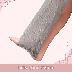 S&T INC. Back Scrubber for Shower, Exfoliating Body Scrubber or Bath Exfoliating Towel for Skin Care, 11.8 Inches x 35.4 Inches, Grey, 3 Pack