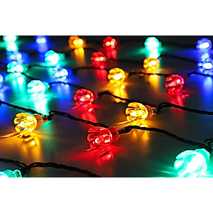 Christmas Concepts® 20 2m/6.6ft LED Retro Multi Coloured Petal String Lights – Battery Operated Static Christmas Fairy Lights with 30cm Lead Wire