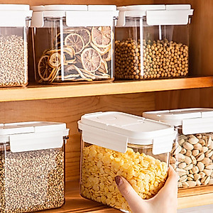 QCHOSWO Cereal Containers Storage BPA Free Dispenser Plastic Bin Food Storage Containers with Lids Multifunctional Airtight Storage Container Kitchen Organizers And Storage (FG-S-3SET)