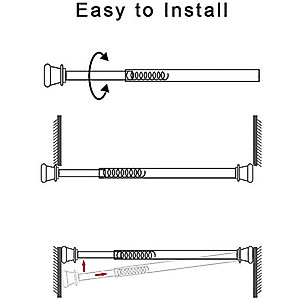 6Pcs Small Tension Rod, Goowin Tension Rod, No Drilling Rustproof Spring Adjustable Mini Tension Curtain Rod for Closet, Cupboard, Wardrobe, Bookshelf, Black (7-11 inch)