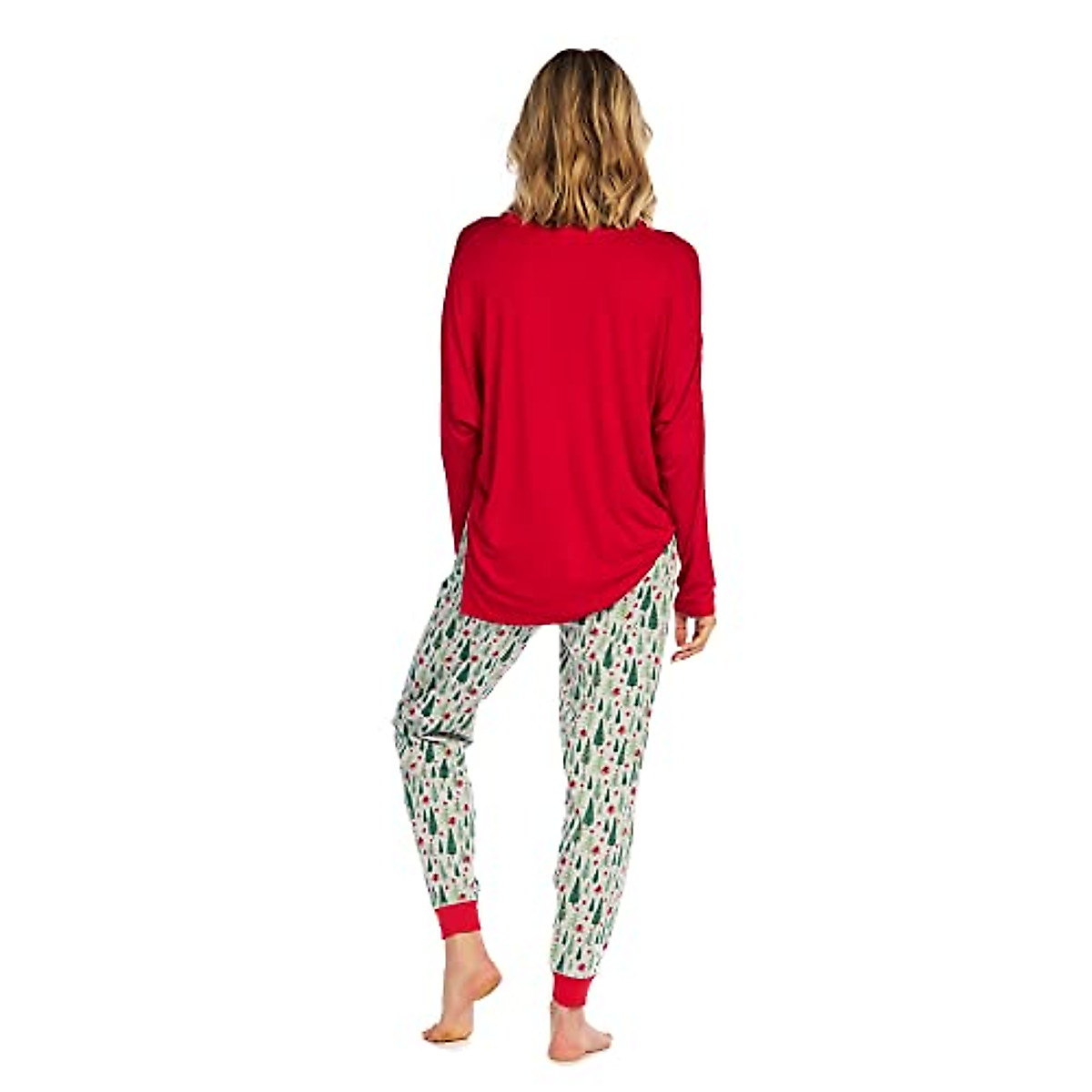 Mud Pie Womens Holiday Christmas Pajamas Set, Red, Small