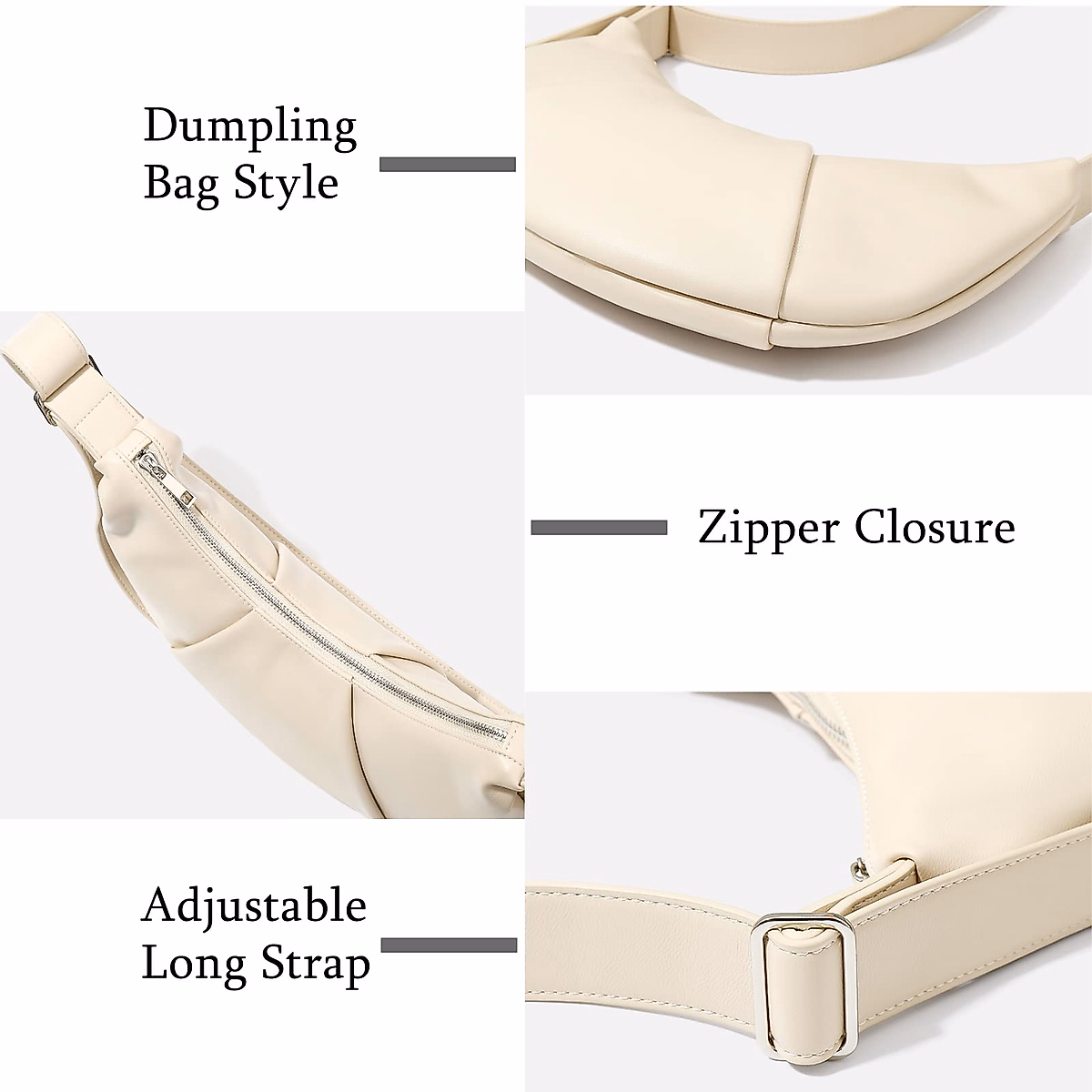 NVKIC Women's Crossbody Handbags Small Cute Retro PU Leather Wide Strap Shoulder Bags Soft Chic Dumpling Everday Purses for Women Yellow