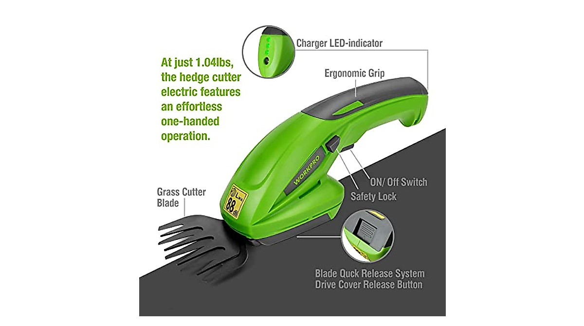 Effortless WORKPRO Cordless Grass Shear & Organizer