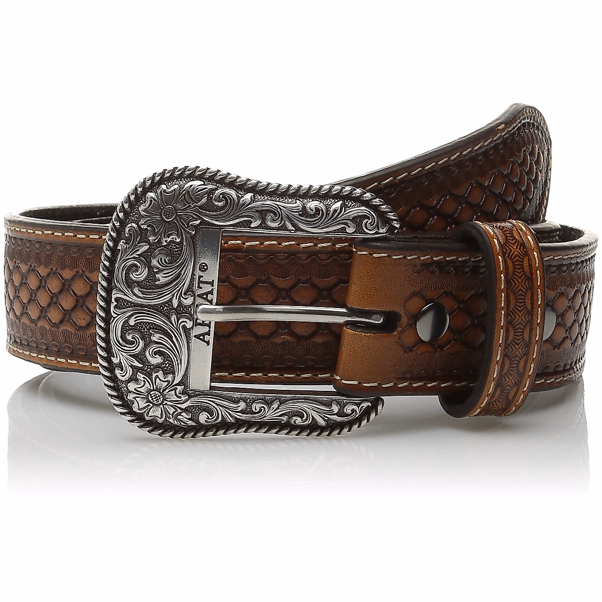 ARIAT Men's Basket Concho Ribbon Inlay Natural, 42