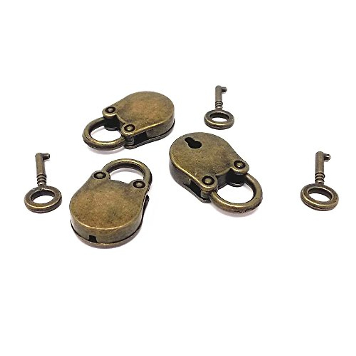 Honbay 3pcs Vintage Antique Style Mini Archaize Padlocks Key Lock with Key