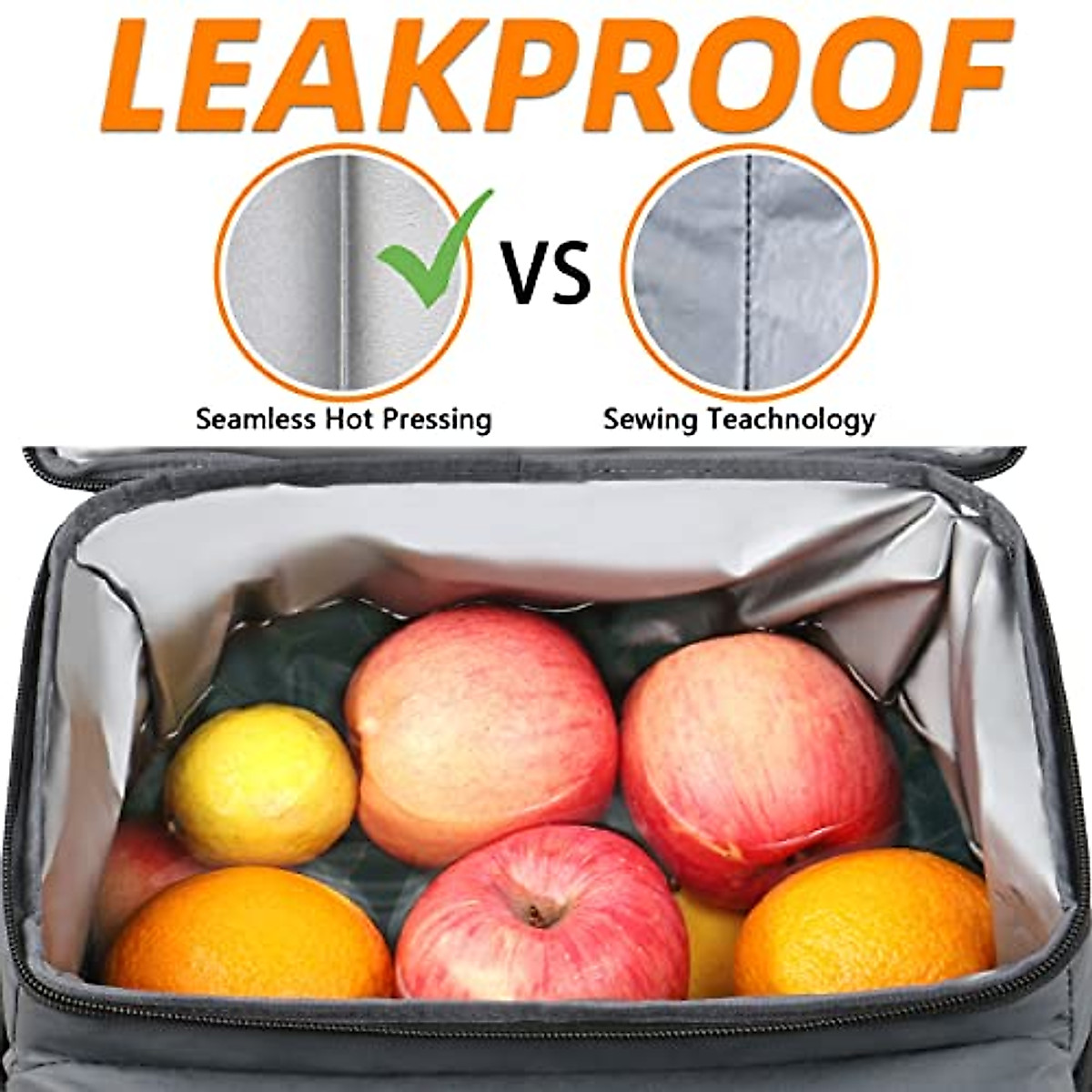 Cooler Backpack, 26 Cans Insulated Lunch Backpack for Man Women, Leakproof Double Layer Lunch Cooler Bag Lightweight Soft Lunch Backpack with Cooler Compartment, Beer Gifts for Beach Camping Hiking