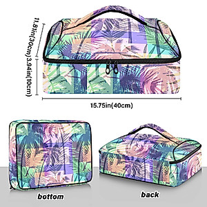 NFMILI Psychedelic Hawaiian Casserole Carrier for Hot and Cold, Insulated Food Delivery Bag Reusable Warmer Carrier Bag with Inner Pocket Aesthetic Print 15.75×11.81×3.94 inch