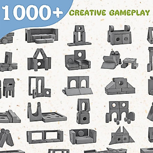 Domiqut 22Pcs Modular Kids Play Couch, Floor Sofa for Children, 1000+DIY Creativing Playroom Furniture for Toddlers， Convertible Foam and Floor Cushion for Boys and Girls