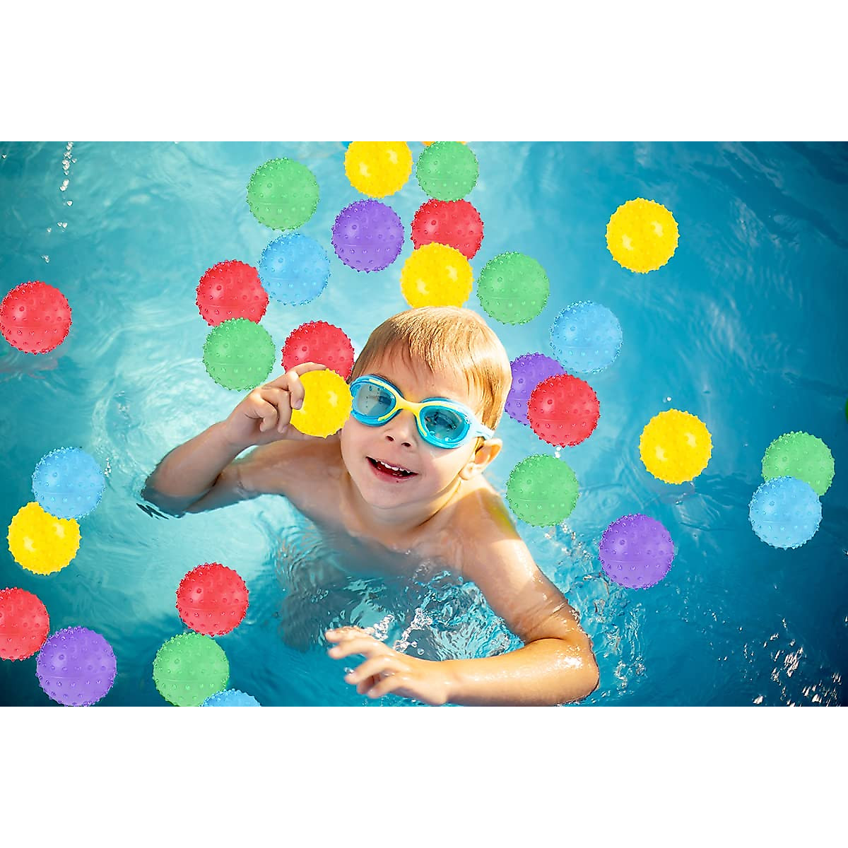 The Dreidel Company Inflated Bouncing Knobby Balls, Assorted Colors, 3" (12-Pack)