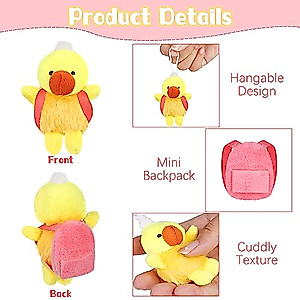 Fovths 24 Set Mini Back to School Jungle Stuffed Animals Bulk with Schoolbag Cards Keychain Animal Plush Toys Party Favors Classroom Gifts for Students