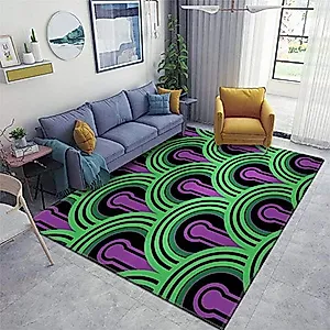 Overlook Hotel Carpet from The Shining Purple/Green Area Rugs Non-Slip Floor Mat Doormats Home Runner Rug Carpet for Bedroom Indoor Outdoor Kids Play Mat Nursery Throw Rugs Yoga Mat