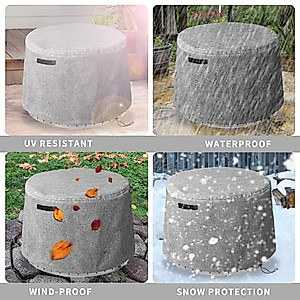 Fire Pit Cover for East Oak Fire Pit Cover 21inch,600D Heavy Duty Waterproof Smokeless Firepit Outdoor Accessories Small Stainless Steel Firepit Covers Round for East Oak Pan Stove Fire Pit Cover