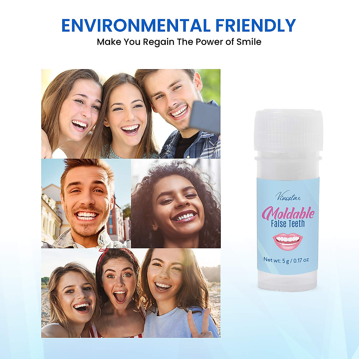 Teeth Repair Kit, Temporary Teeth replacement kit, Moldable False Teeth, Thermal Fitting Beads for Snap On Instant and Confident Smile, with Mouth Mirror, Mouth Tweezer, Dental Probe