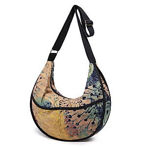 OPQRSTU Womens Hippie Large Sling Shoulder Boho Handbag canvas Crossbody Bags (Purple)