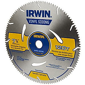 IRWIN Tools MARATHON Vinyl Siding Corded Circular Saw Blade, 7 1/4-inch, 120T (11830)