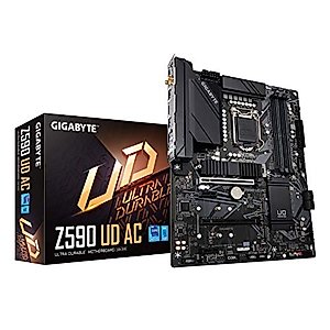 GIGABYTE Z590 UD AC (LGA 1200/ Intel Z590/ ATX/Triple M.2/ PCIe 4.0/ USB 3.2 Gen 2/ Intel Wireless-AC/ 2.5GbE LAN/Motherboard)