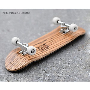 Teak Tuning Apex 61D Urethane Fingerboard Wheels - New Street Shape, 7.7mm Diameter - Ultra Spin Bearings - Made in The USA - White Snow Colorway