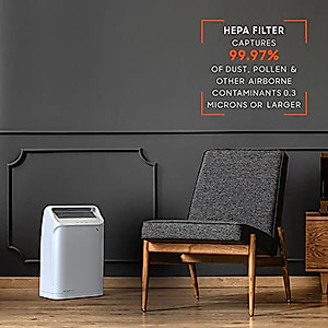 Sharper Image PURIFY 3 Air Cleaner with True HEPA Filtration, Night Light, for Home, Office, Bedroom