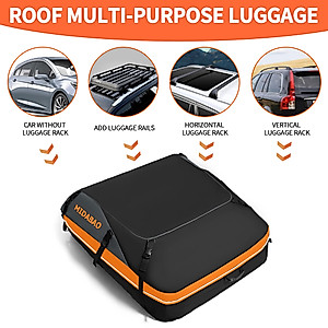 MIDABAO 21 Cubic Waterproof Duty Car Roof Top Carrier-Car Cargo Roof Bag Car Roof Top Carrier ，Includes Anti-Slip Mat
