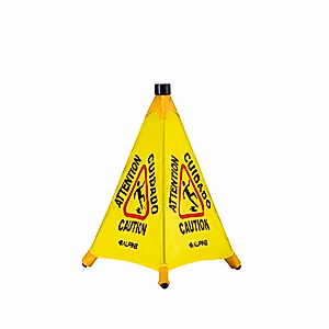 Alpine Pop-Up Wet Floor Sign - Portable Three Sided Caution Cone - Slip & Fall Accident Prevention - for Commercial & Office Use (20 inches)