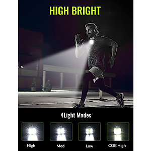unibrite Running Light,2Pack LED Safety Light for Runners, 4 Light Modes Clip On Running Lights with Rechargeable Battery for Running, Hiking, Jogging, Outdoor Adventure
