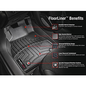 WeatherTech Custom Fit FloorLiners for Nissan Rogue - 1st & 2nd Row (441644-1-2), Black