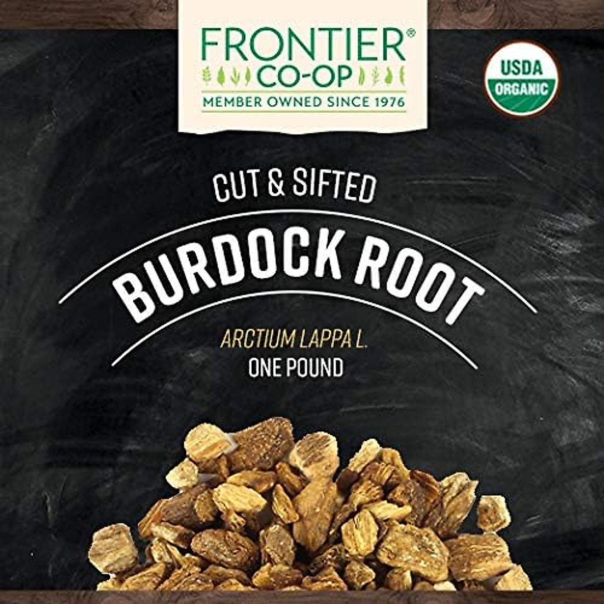Frontier Organic Burdock Root, 1-Pound Bulk Bag, Common in Root Beer Recipes, Cut & Sifted, Sustainable Grown, Kosher (Packaging May vary)