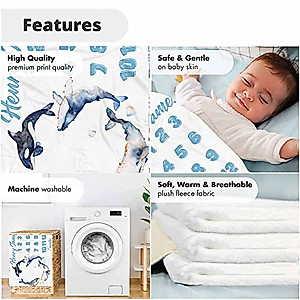 Personalized Whale Baby Blanket,Whale Blanket,Baby Blanket Whale,Baby Whale Security Blanket,Baby Whale Theme,MIlestone Whale Blanket For Kids,Swaddle Blanket Whale,Baby Boy Whale, Baby Blanket Ocean