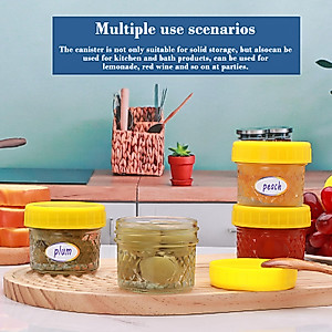 Datttcc 4 oz Mason Jars, Mini Glass Jars, Small Mason Jars with Silver and Yellow Lids for Honey, Jams, Seasonings, for Kitchen, Bathroom, Gift Giving, Pack of 16