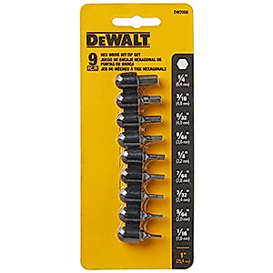 DEWALT Hex Bit Set, 9-Piece (DW2068)