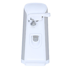 Brentwood J-30W Tall Electric Can Opener with Knife Sharpener & Bottle Opener, White