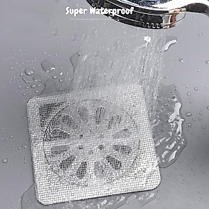 50pcs 4" X 4" Disposable Shower Drain Cover,Bathroom Hair Catcher,Drain Mesh Cover Strainer for Laundry Bathtub Kitchen and Sink