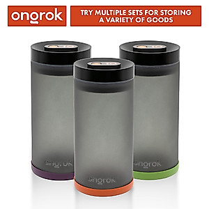 ONGROK Glass Storage Jar (1200ml/3oz) with Vacuum Pump Technology, Air Proof Containers to Preserve Smell and Aroma