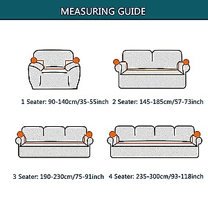 GUYIRT Couch Cover 2 Seater, Ice Silk Sofa Cover Breathable Sofa Slipcovers Easy Fit Washable Furniture Sofa Protector for Living Room-Blue-4 Seater(235-300cm)