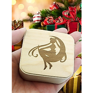 Sinzyo Sailor Moon Music Box Vintage Wood Carved Wind Up Musical Box Gift for Christmas,Birthday,Valentine's Day(Musical Note Walnut Box)