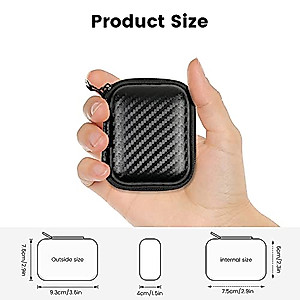 RISETECH Earbud Case Earphone Carrying Case Hard EVA Headphone Storage Bag Small Zipper Pouch Compatible with Beats Fit Pro, urBeats3, Bose Soundsport, EarPods, AirPods, Sony Earbuds -with Carabiner