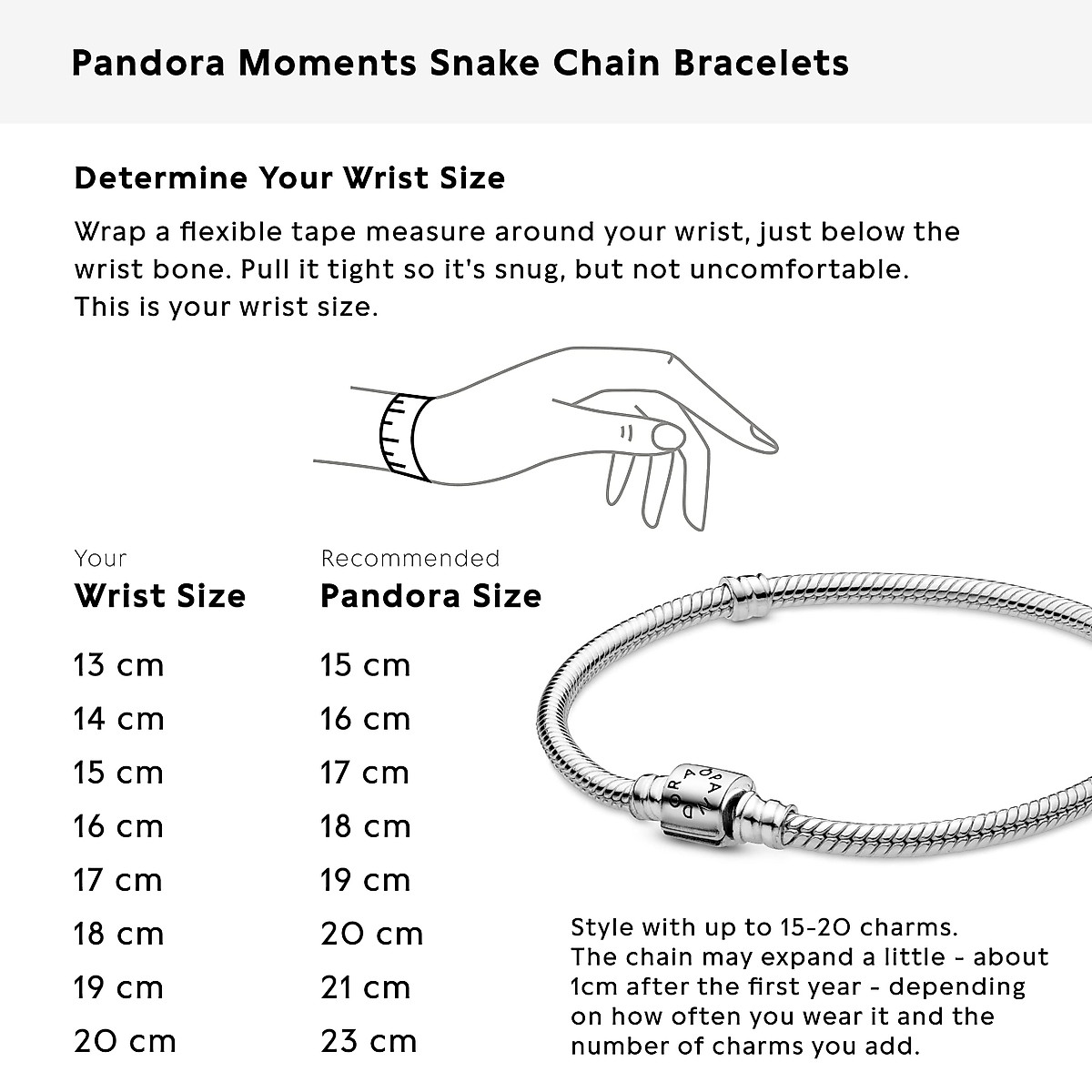 PANDORA Moments Barrel Clasp Snake Bracelet