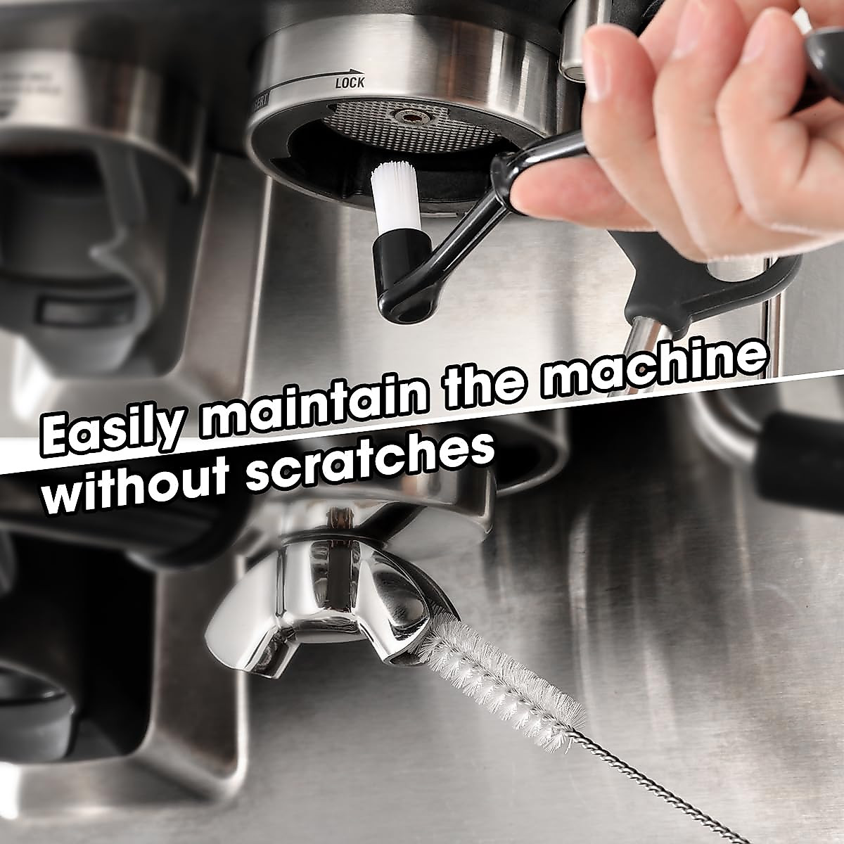 Aieve Coffee Cleaning Brush Set, 7 Pcs Espresso Coffee Brush Kit includes Cleaning Towel, Wooden Coffee Grinder Brush, Nylon Brush for Coffee Pot, Pasta Maker