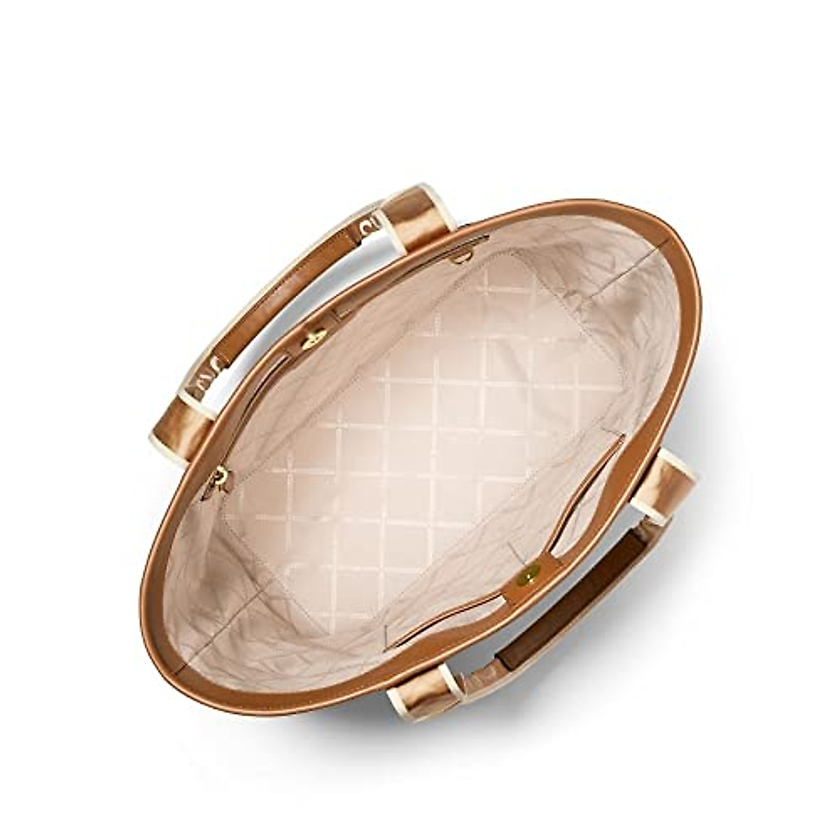 Michael Michael Kors Women's Canvas Logo Maeve Large Tote Handbag Vanilla Acorn