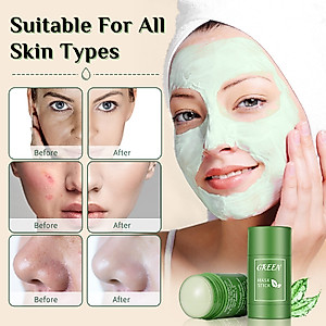 JUANCHI Green Tea Mask Stick, Green Stick Blackhead Remover, Purifying Clay Stick Mask, Deep Pore Cleansing, Face Moisturizing, Skin Brightening for Women Men 2PCS