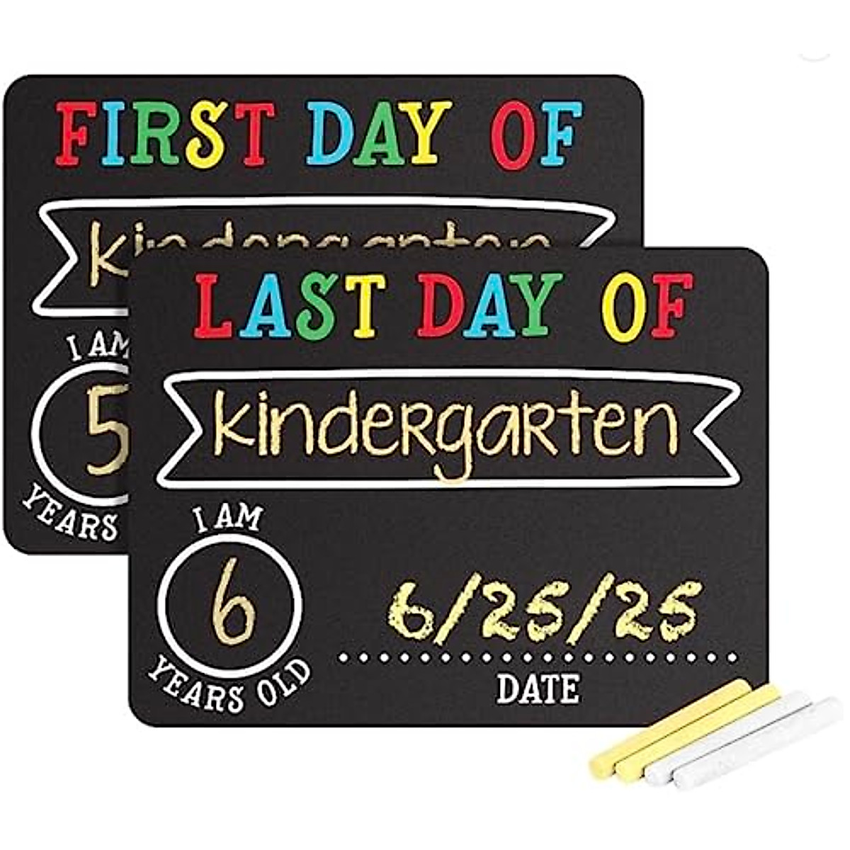 Pearhead Photosharing Chalkboard Signs, Perfect to Commemorate the First and Last Day of School, 2 Chalkboard Signs for School Celebrations and Milestones, 2 Count (Pack of 1) Packaging may vary