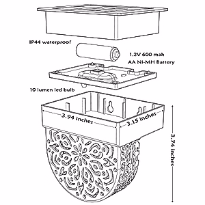 EKQ Solar Fence Lights 6 Pack Solar Deck Lights Outdoor Waterproof LED Solar Powered Step Lights Wall Lights Outdoor Decorations Warm Yellow Light Decorative Lighting for Garden, Front Door, Backyard