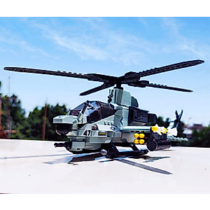 MEOA Stem Building Sets for Boys 8-12 597pcs US AH-1Z Armed Helicopter Building Blocks Toys for Kids and Adults