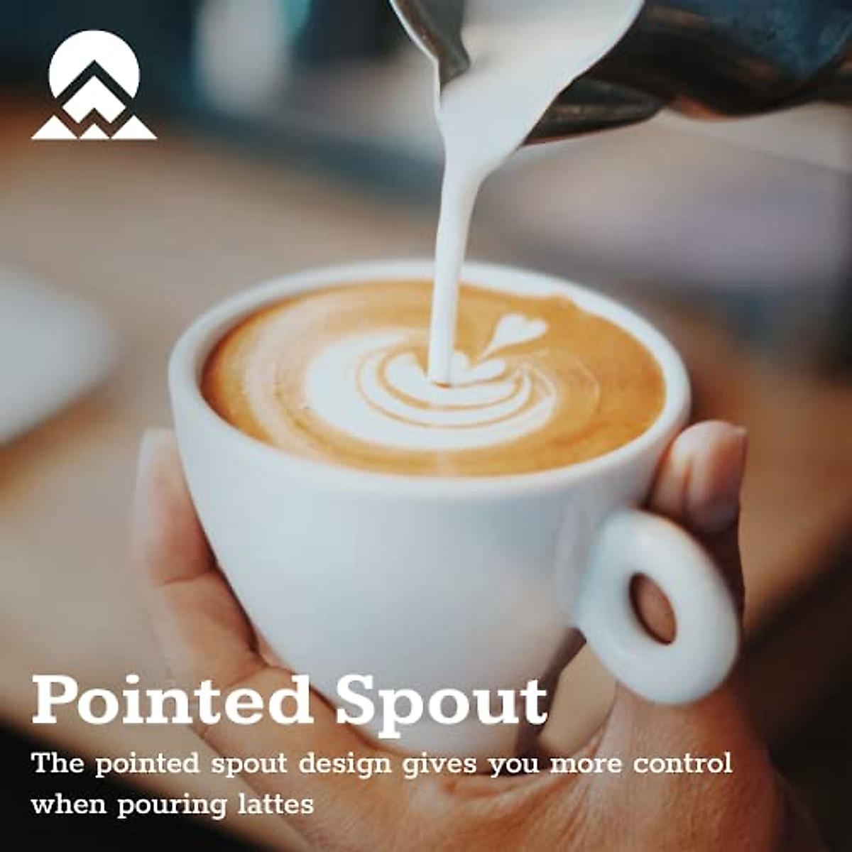 Evergreen Coffee - Precision Latte Art Milk Pitcher | 16oz | Commercial Grade Stainless Steel | Milk Steam Frothing Jug | For Espresso Machines, Breville Espresso Machines (Black)